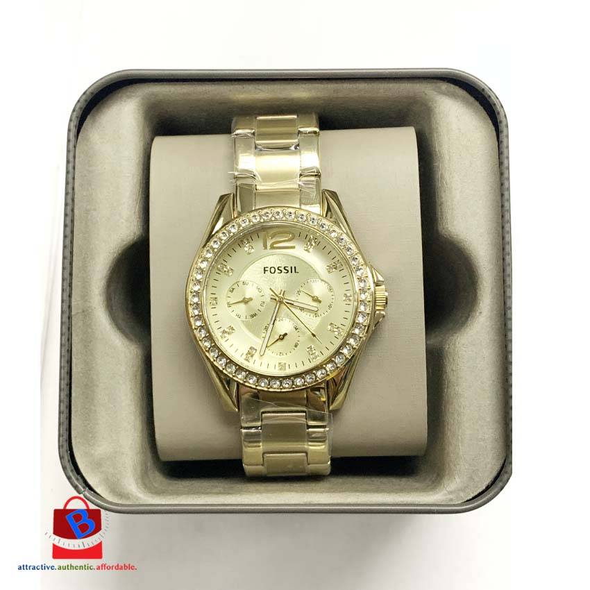 FOSSIL ES3203 Riley Multi-Function Gold-Tone Stainless Steel Watch