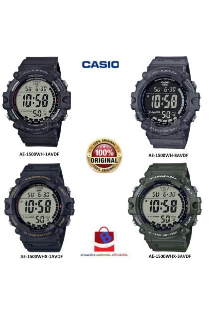 Casio Digital AE-1500WH / AE-1500WHX Series Original & Genuine Watch